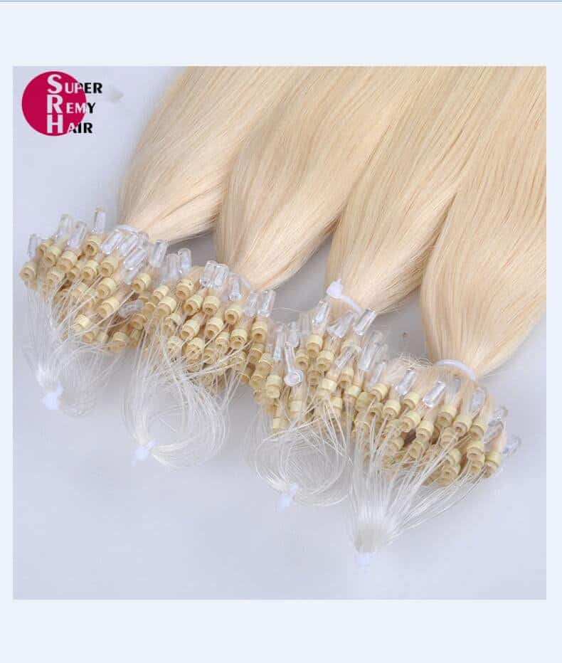 Micro Loop Hair Extensions Best Quality Cuticle Hair Double Drawn Light ...