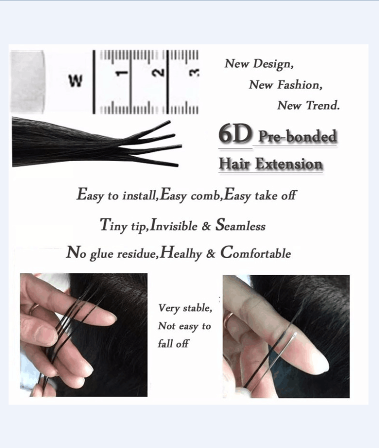 6D hair extensions 2025 new products high quality double drawn light ...