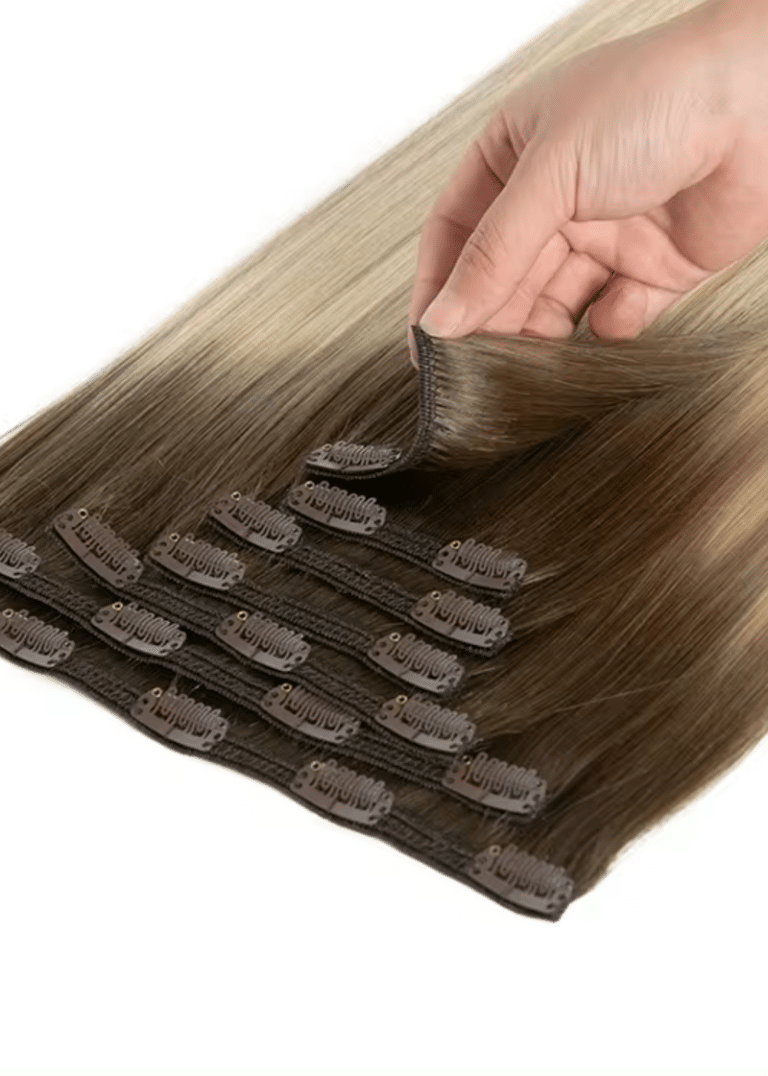 Clip In Hair Extensions Best Quality Cuticle Hair 9A Grade Dark Color ...