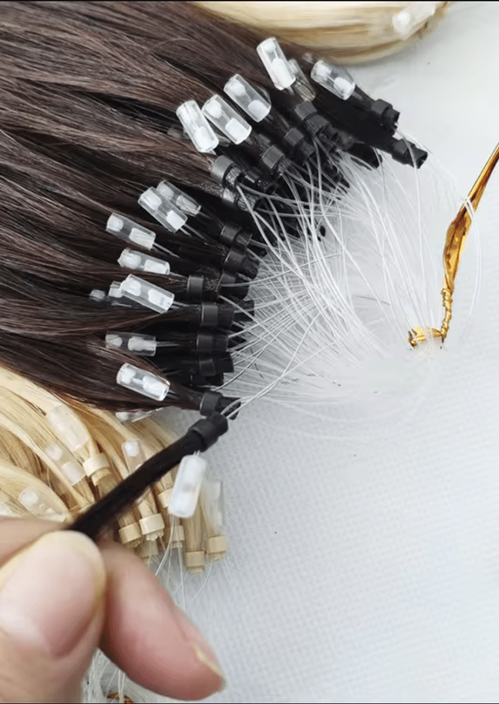 Micro Loop Hair Extensions Best Quality Cuticle Hair Double Drawn Light ...